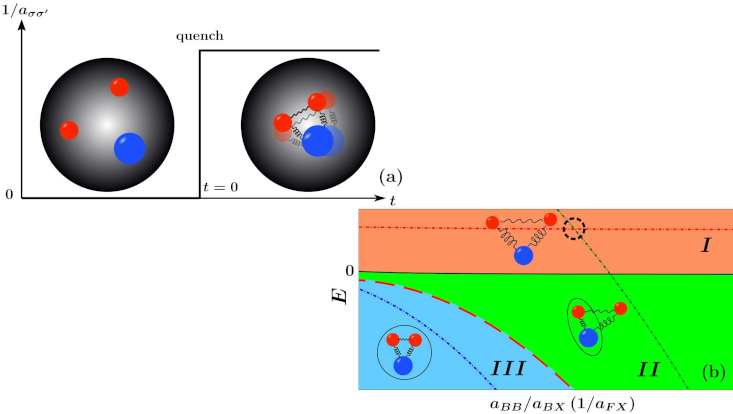Dynamical excitation processes and correlations of three-body two-dimensional mixtures ...